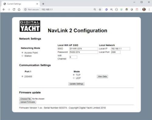 NavLink2 - NMEA 2000 to Wifi Server - Digital Yacht