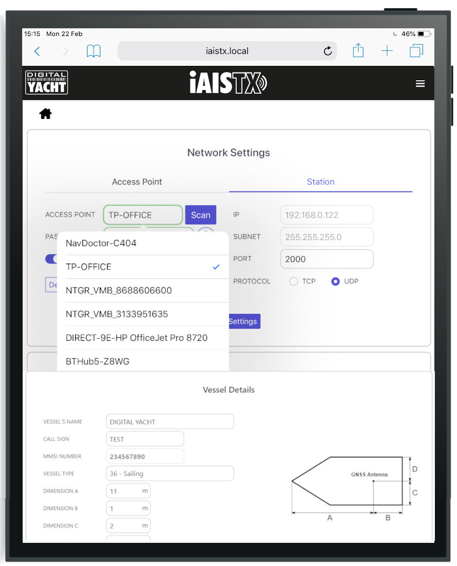 iAISTX - AIS Transponder with WiFi Interface - Digital Yacht